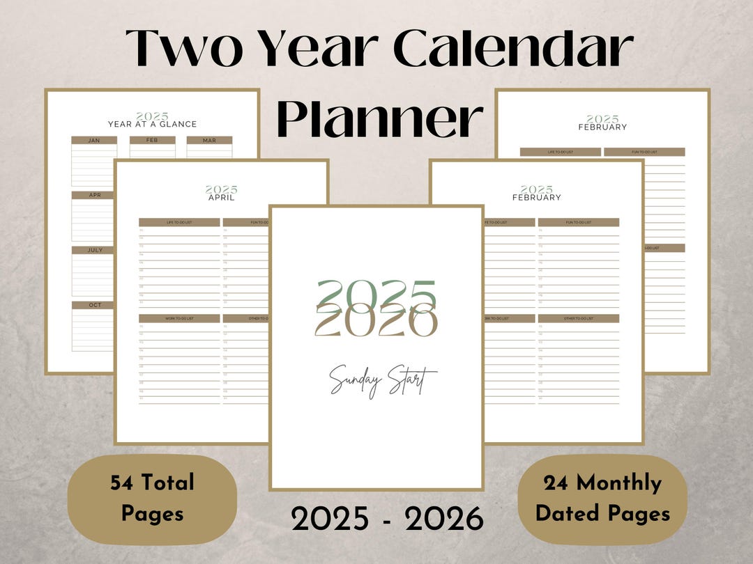 2025 2026 Dated Planner 54 Total Pages 24 Monthly Dated Pages Sunday ...