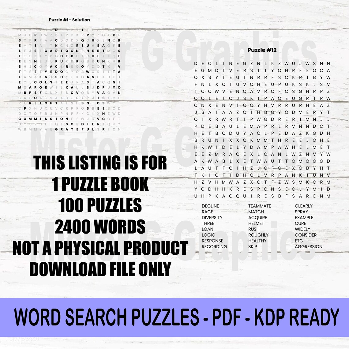 Word Search | Solve and Learn Book One | 100 Large Print Puzzles | 2400 ...