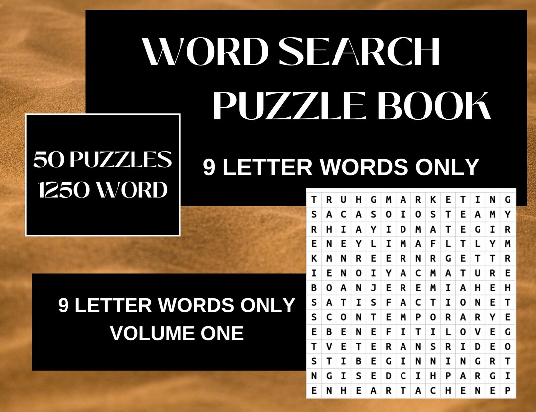 Word Search Puzzle Book 9 Letter Words Volume One All 9 Letter Words 50 ...