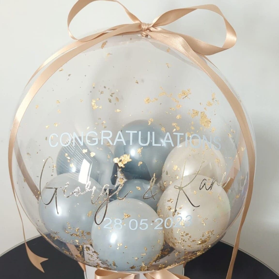 Personalised Bubble Balloon Hat Box for Birthday, Anniversary ...