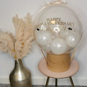 Personalised Bubble Balloon Hat Box for Birthday, Anniversary ...