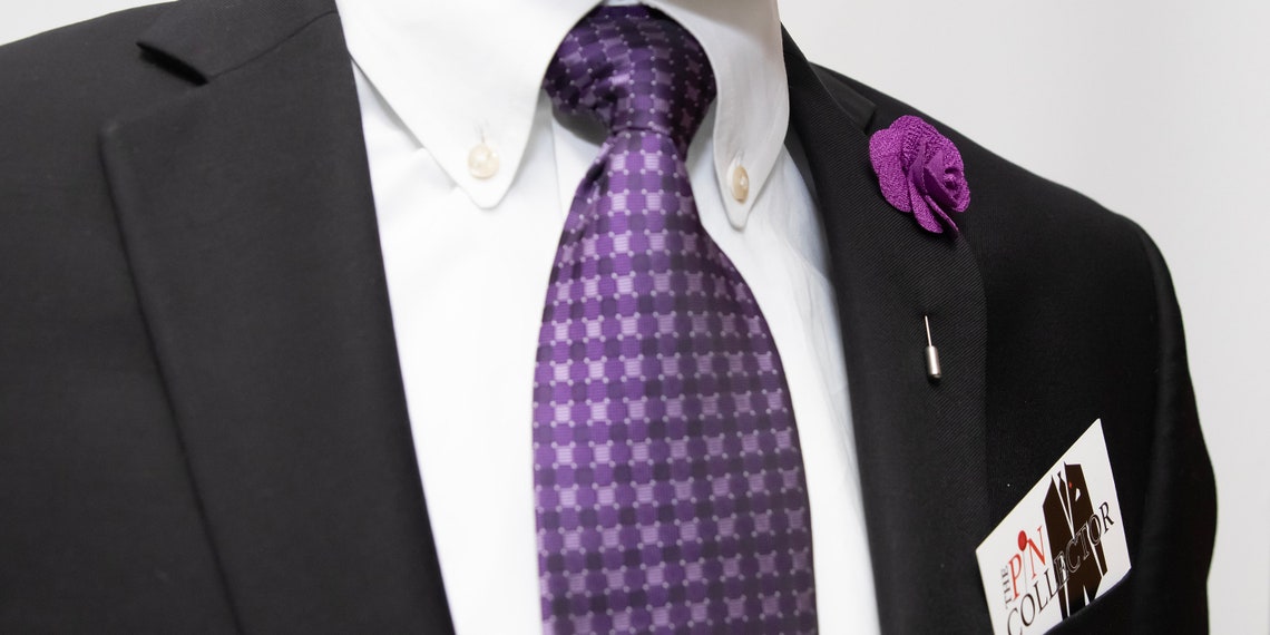 PURPLE Floral Lapel PIN - Etsy