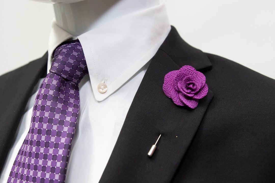 PURPLE Floral Lapel PIN - Etsy