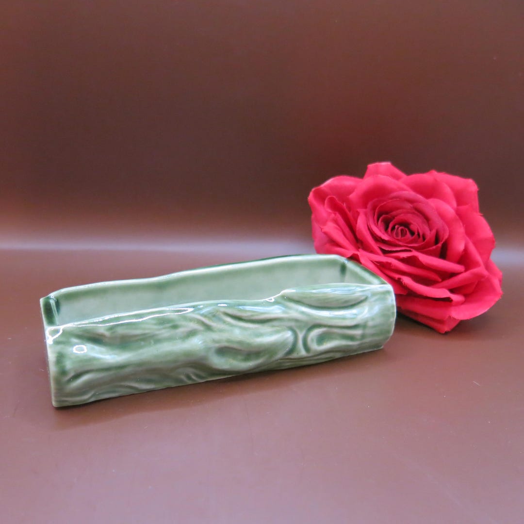 Vintage Wade Green Log - Posy Vase/trinket Dish - Collectible - Etsy