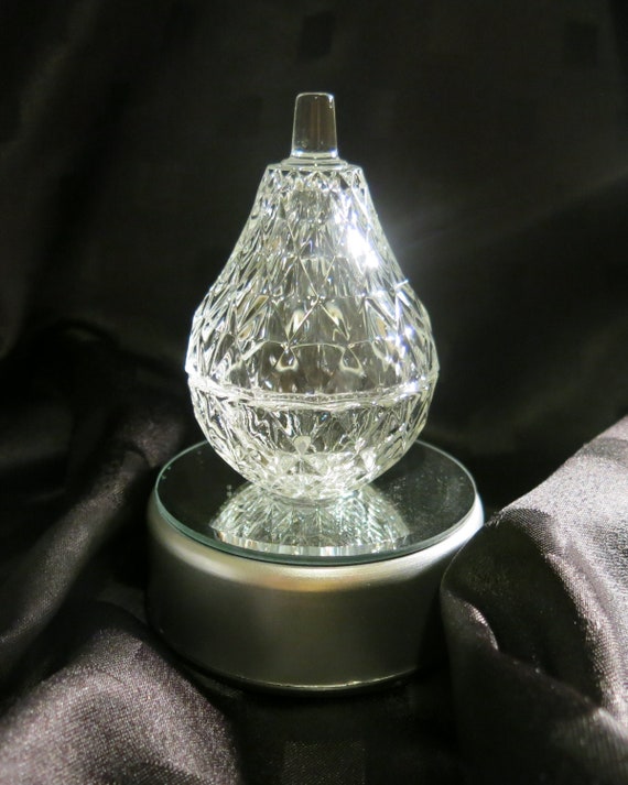 Lead Crystal Pear Shaped Trinket Box Vintage | Etsy
