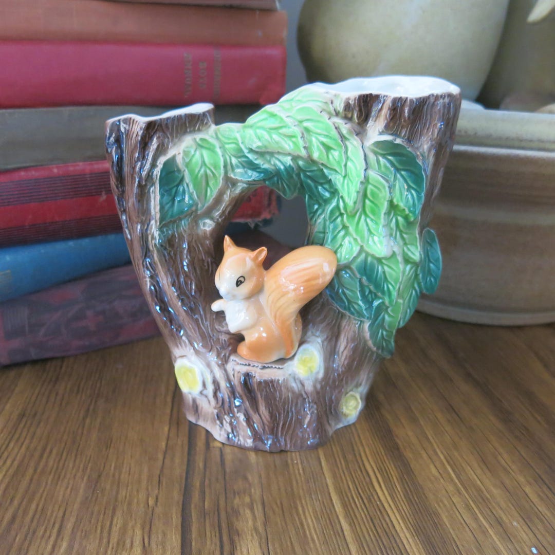 Vintage Hornsea Pottery Fauna Squirrel Twin Vase Collectible Rare - Etsy