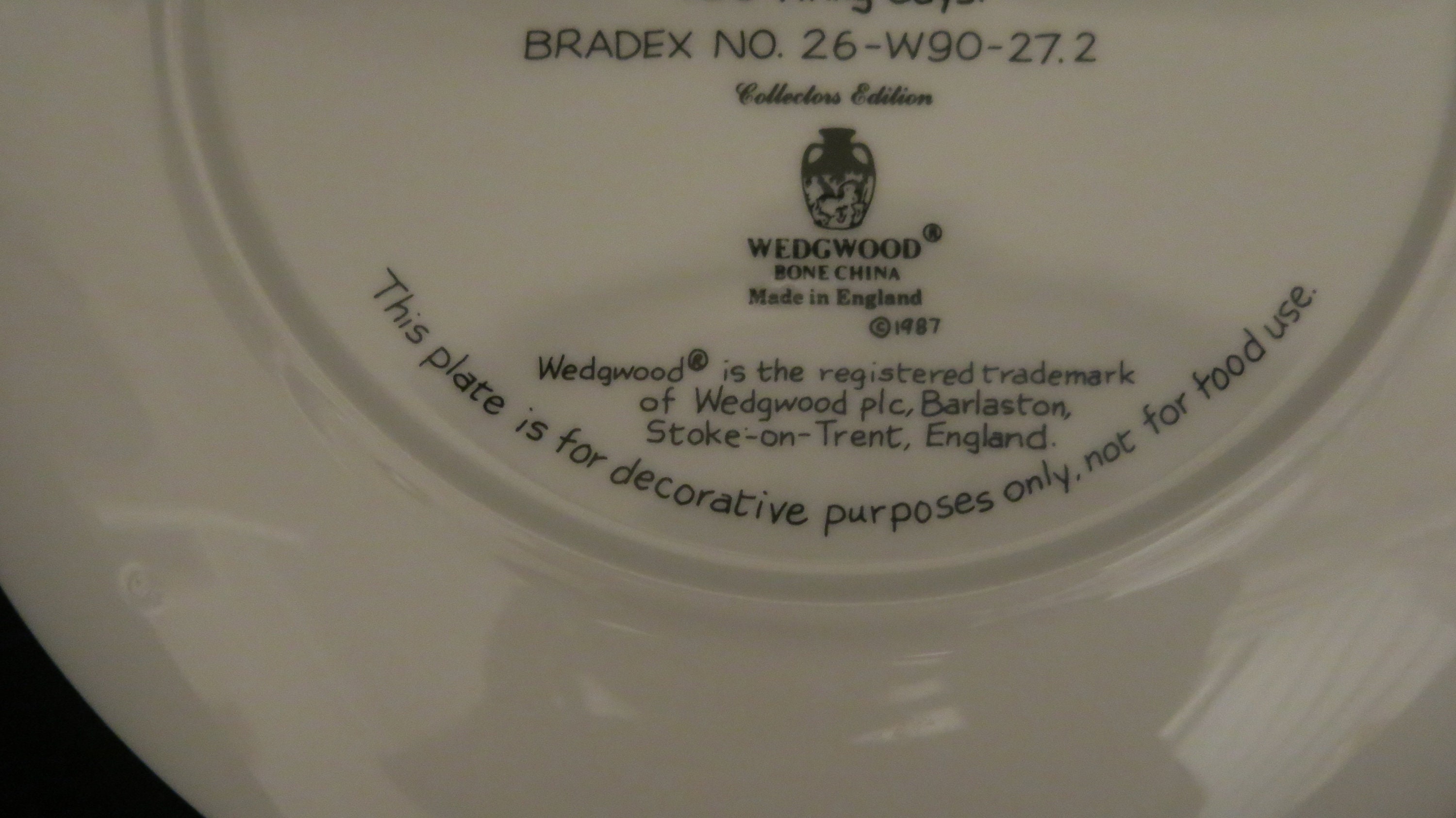 Wedgwood Limited Edition Collectible Plate - 'the Meandering Stream ...