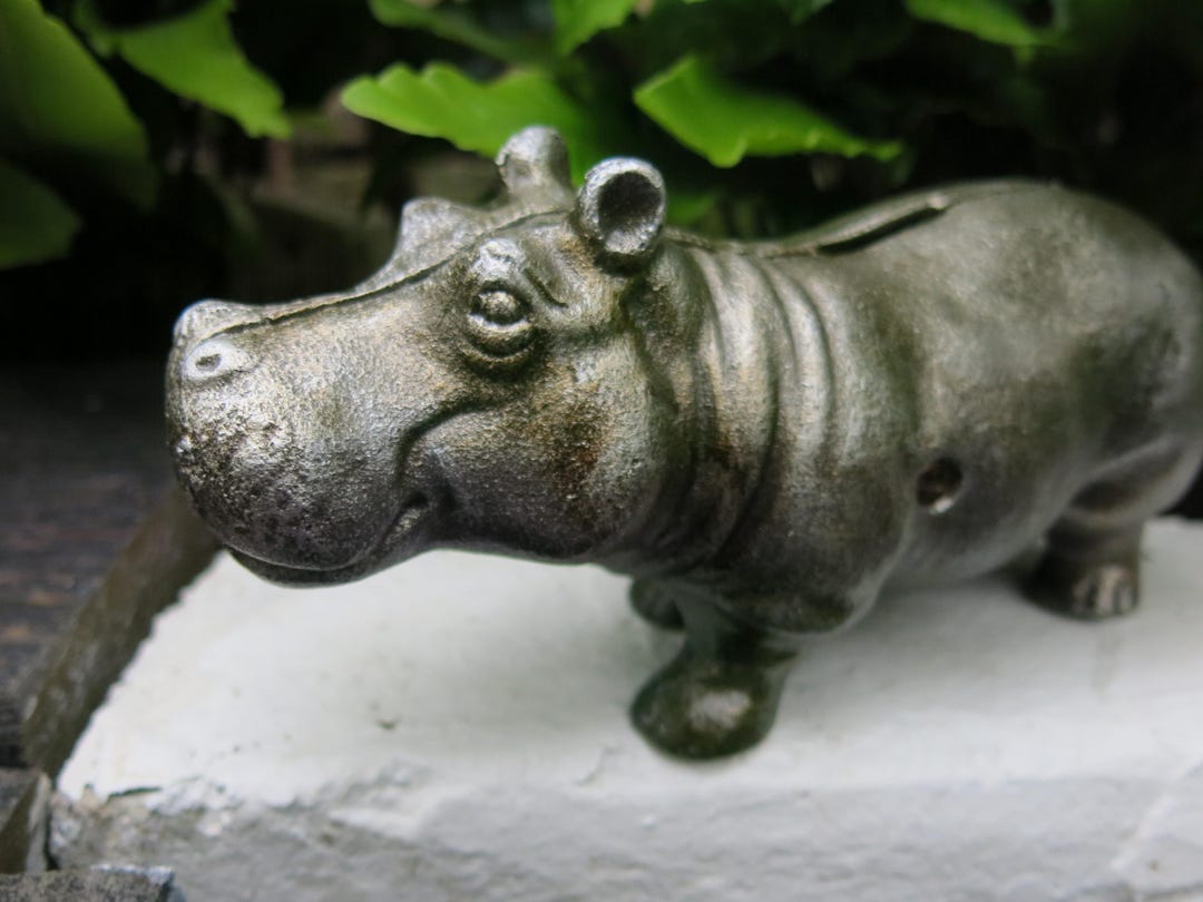 Hippopotamus Money Box - Cast Iron - Piggy Bank - Money Bank - Novelty ...