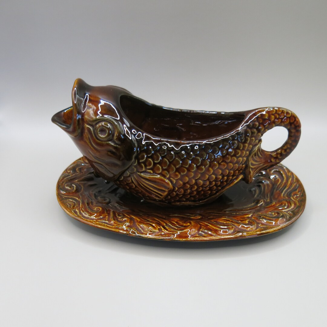 Vintage Sylvac Fish Sauce/gravy Boat With Saucer No. 4572 - Etsy