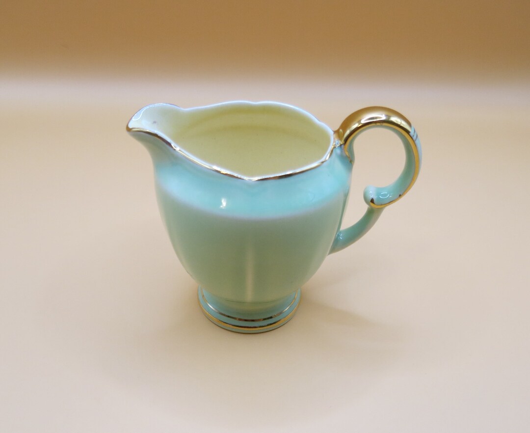 Small Milk Jug Creamer Jug Crown Devon Vintage Collectible Pastel Green ...