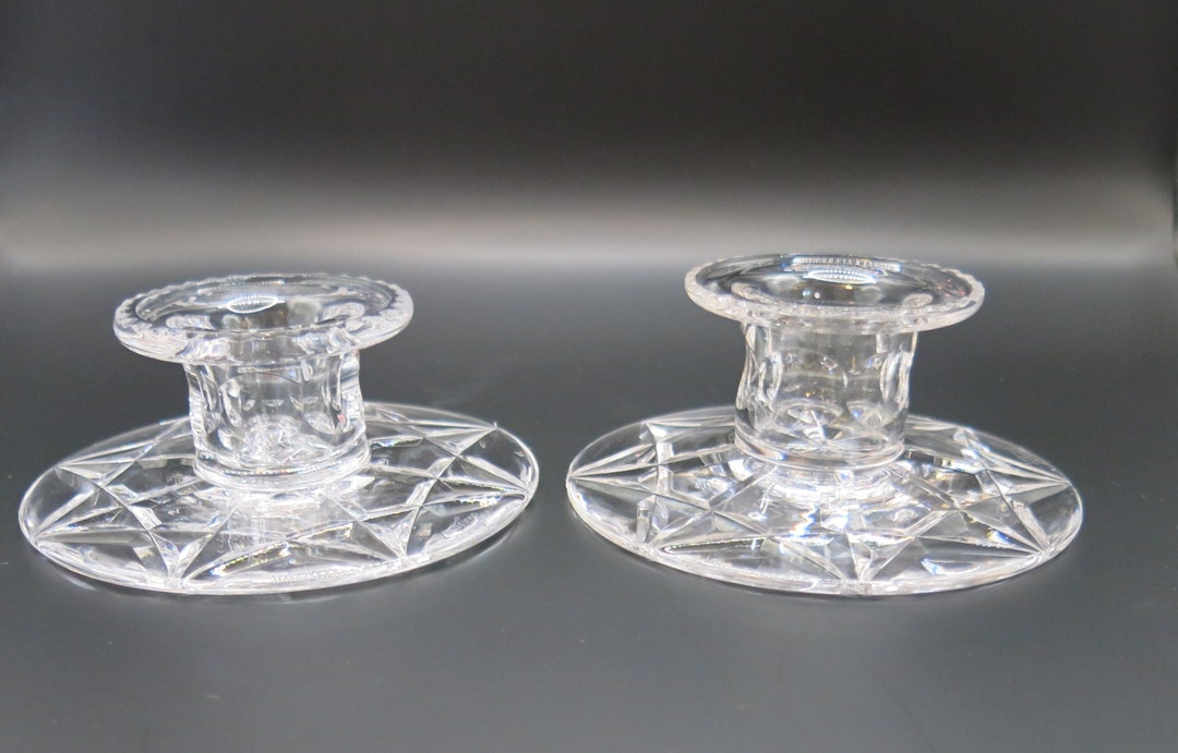 Vintage Stuart Crystal Glass Candlesticks - Elegant Wedding Anniversary ...