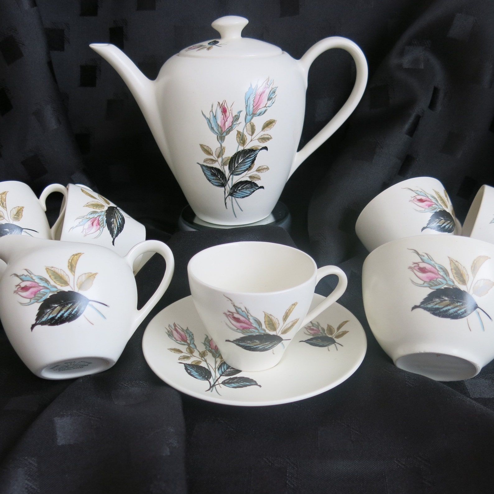 Vintage J & G Meakin 6 piece Tea/Coffee Set Rose Design - Etsy