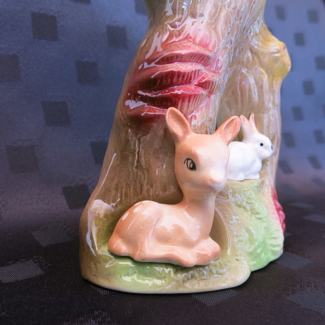 Vintage Vase Fauna Withernsea Eastgate Pottery Vase Twin Tree With Deer ...