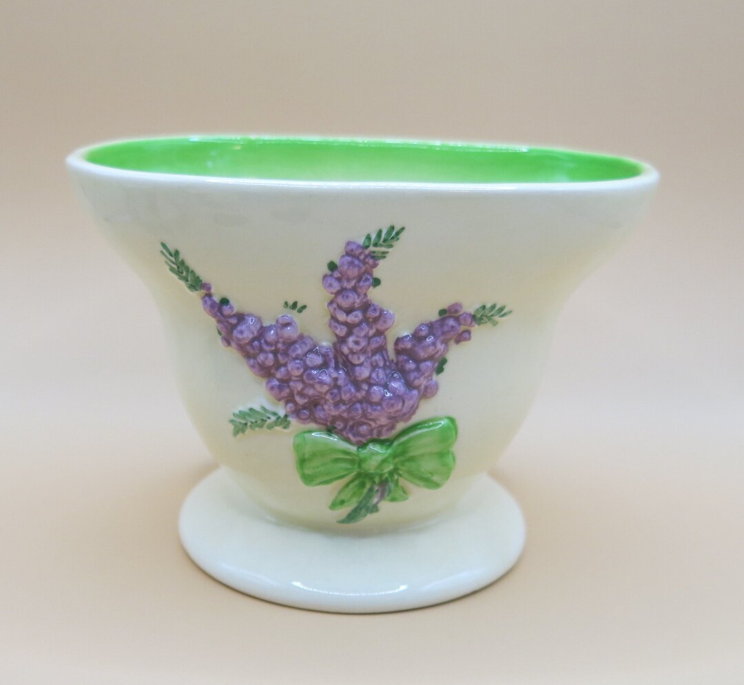 Vintage Sylvac Cream Short Vase With 3 Stems of Purple Lavender ...