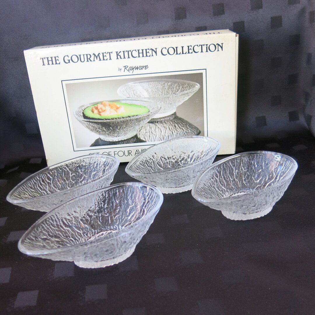 Vintage Avocado Dishes X 4 the Gourmet Kitchen Collection by Rayware ...