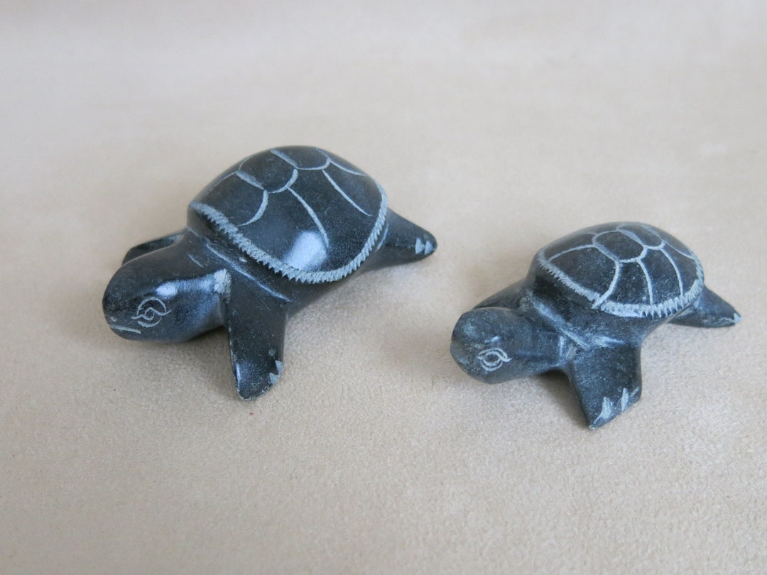 2 Vintage Marble Turtles Ornament Collectible Turtle Lovers - Etsy