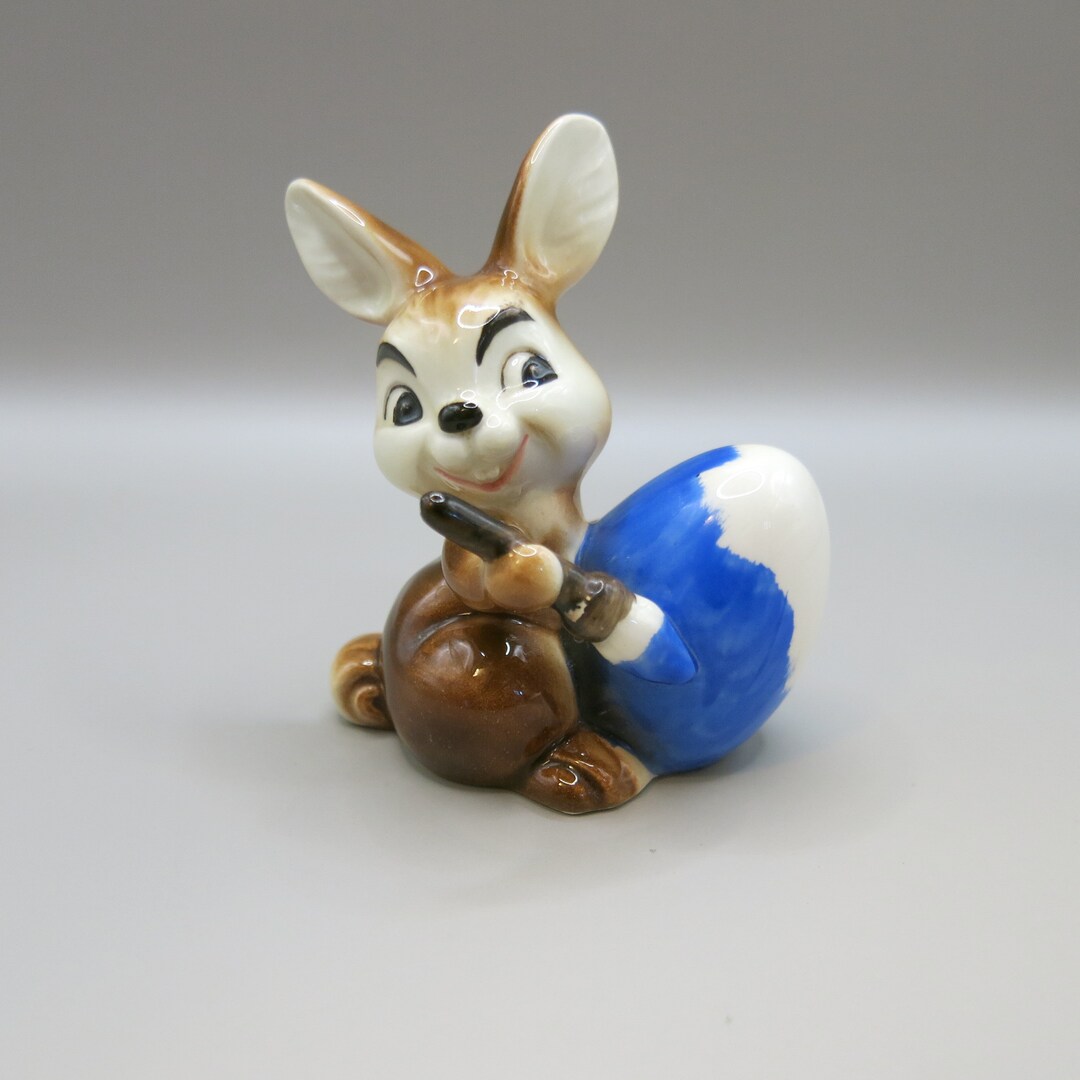 Vintage Goebel Rabbit/bunny Painting Egg - Handed Painted - Made in ...
