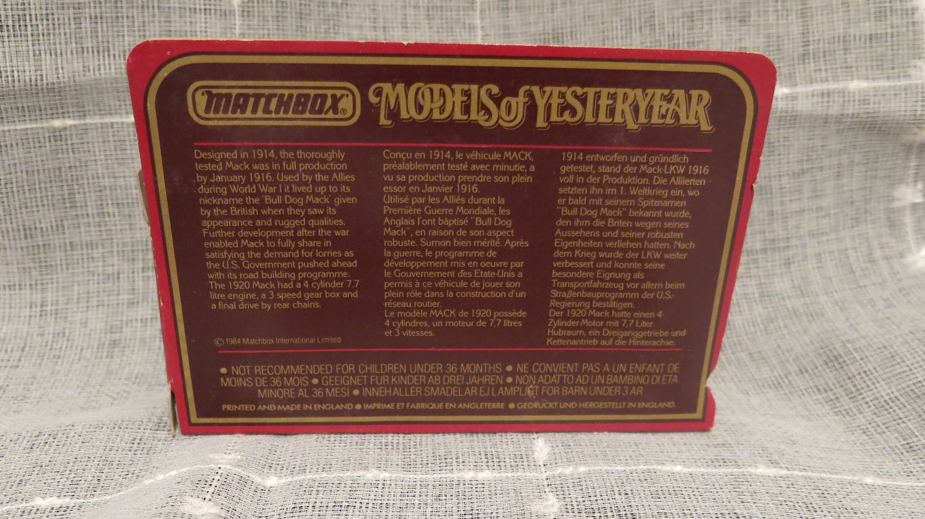 Matchbox Models of Yesteryear Y30 1920 Model AC Mack - Etsy UK