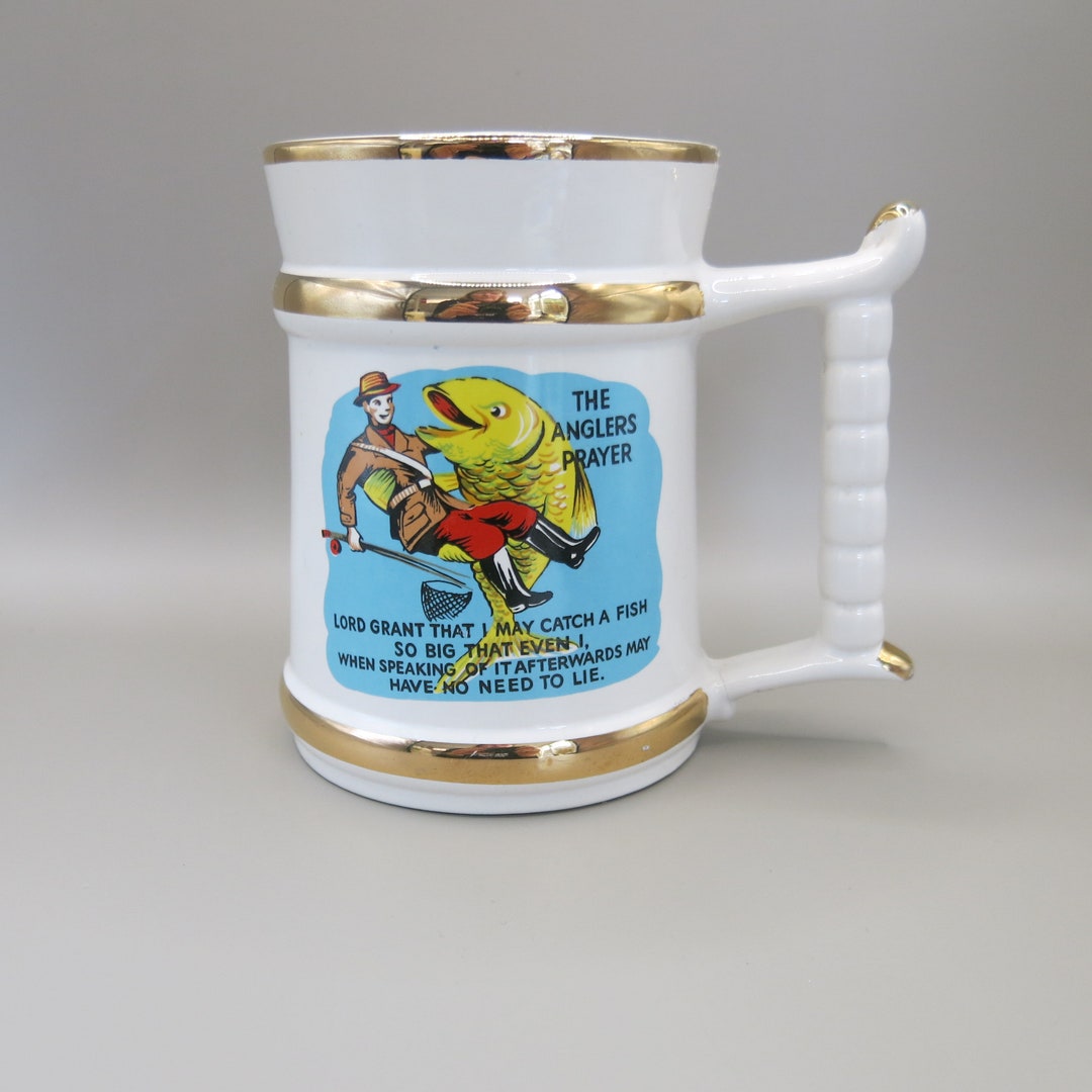 Vintage Angler's Prayer Tankard – 22 Carat Gold Fishing Gift, Made in ...