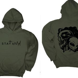 Alien Hoodie, UFO Hoodie, Stay Weird Hoodie, Space Hoodie, Hiking ...