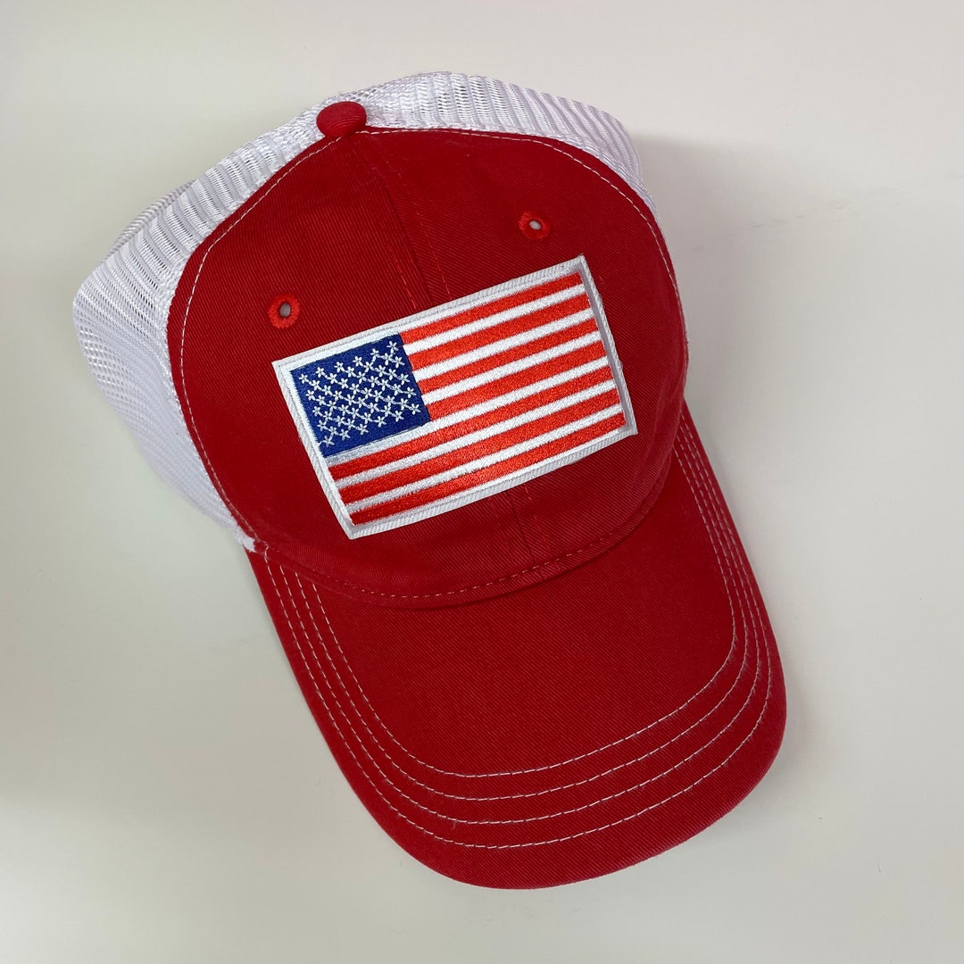 Casquette de camionneur USA Flag Patch Hat - Etsy France