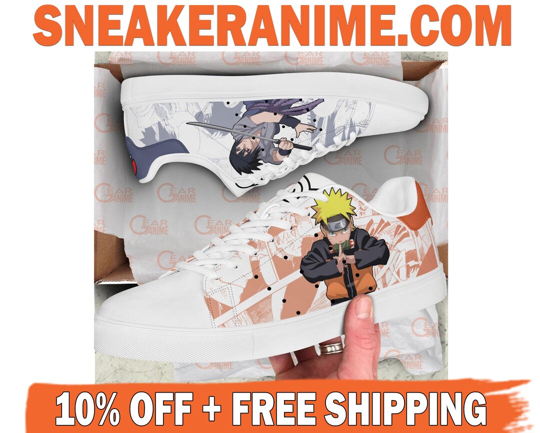 Sasuke and Naruto Anime Skate Shoes Custom for Fans Anime - Etsy