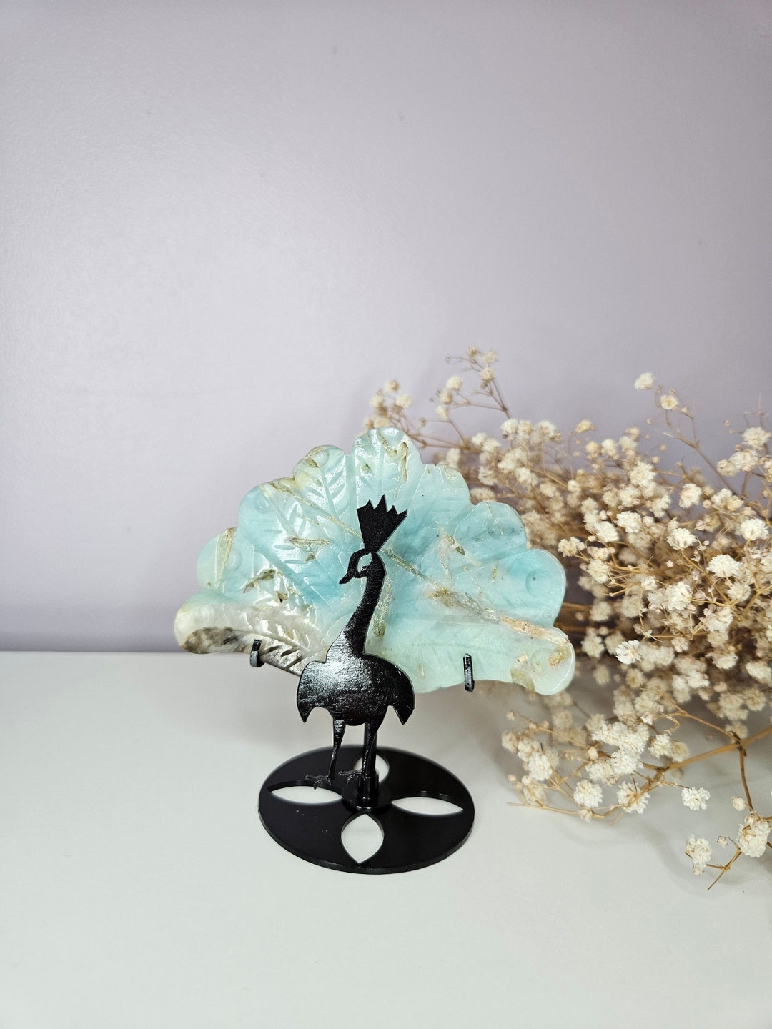Beauty of Our Caribbean Peacock Calcite Carving. Unique, Vibrant, and ...