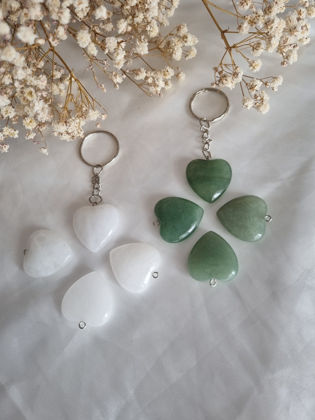 Magical Jade, Aventurine Puffy Heart Pendant & Keychain Nature's ...