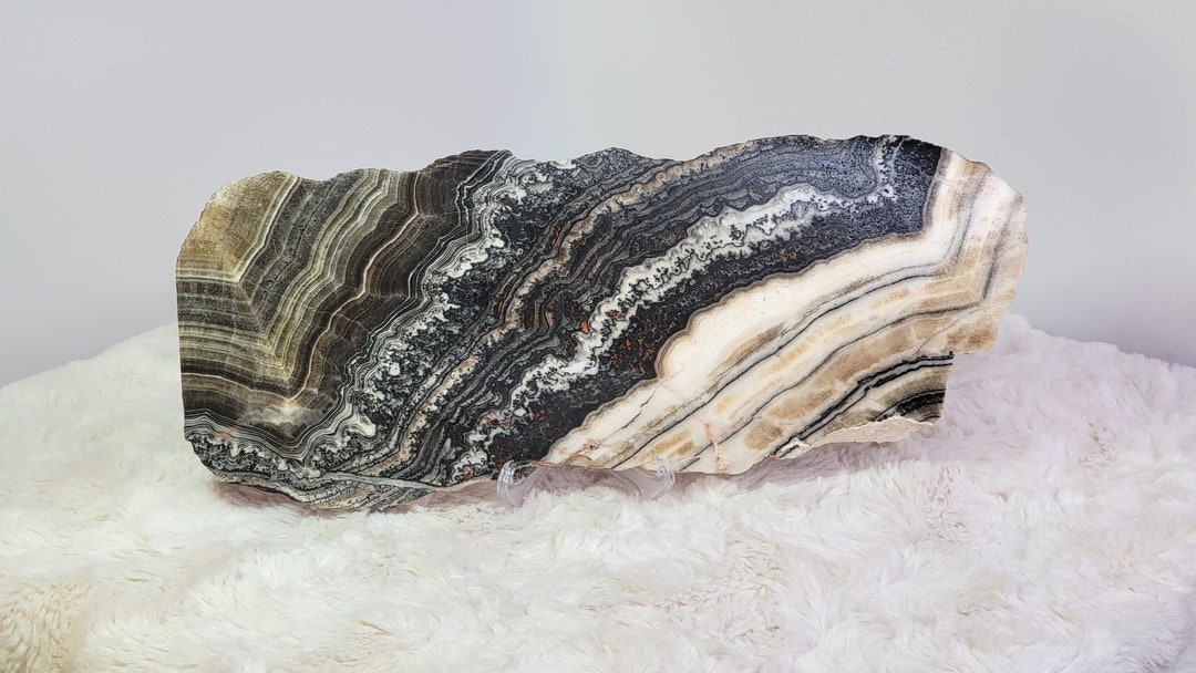 Zebra Calcite, Phantom Calcite Slab, Black Calcite, Banded Calcite - Etsy