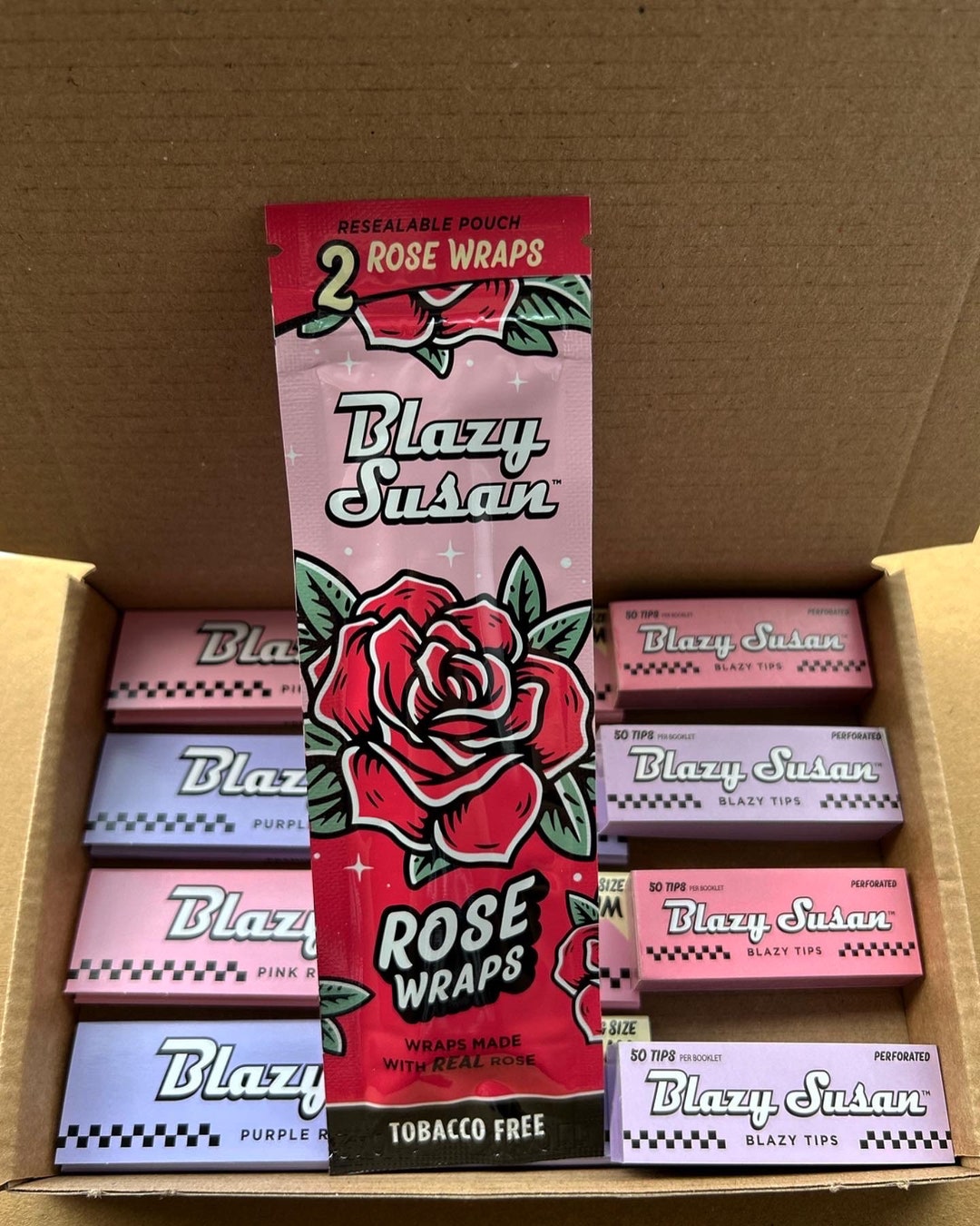 Blazy Susan Variety Box / Pink and Purple Rolling Papers With Optional ...