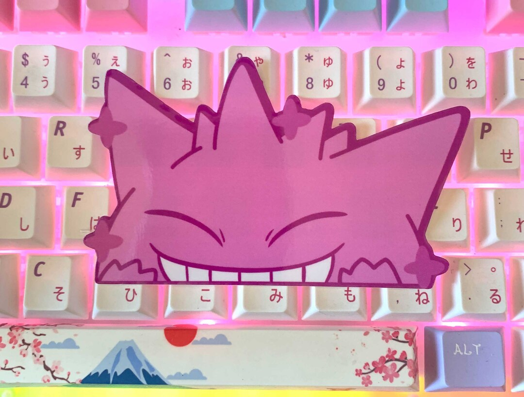 Halloween Ghost Pokemon Gengar Peeker Sticker Waterproof Glossy Vinyl ...