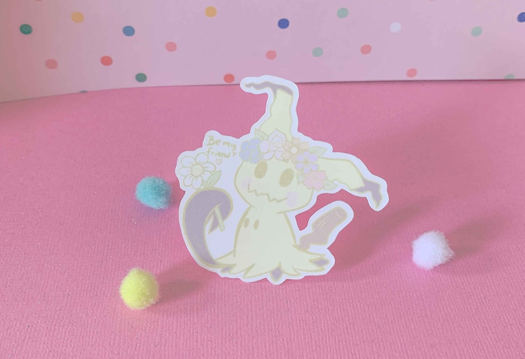 Mimikyu Be My Friend | Glossy Vinyl Waterproof Sticker - Etsy