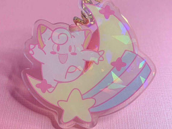 Clefairy Holographic Sparkle Pokemon Vinyl Sticker Stickers Craft ...