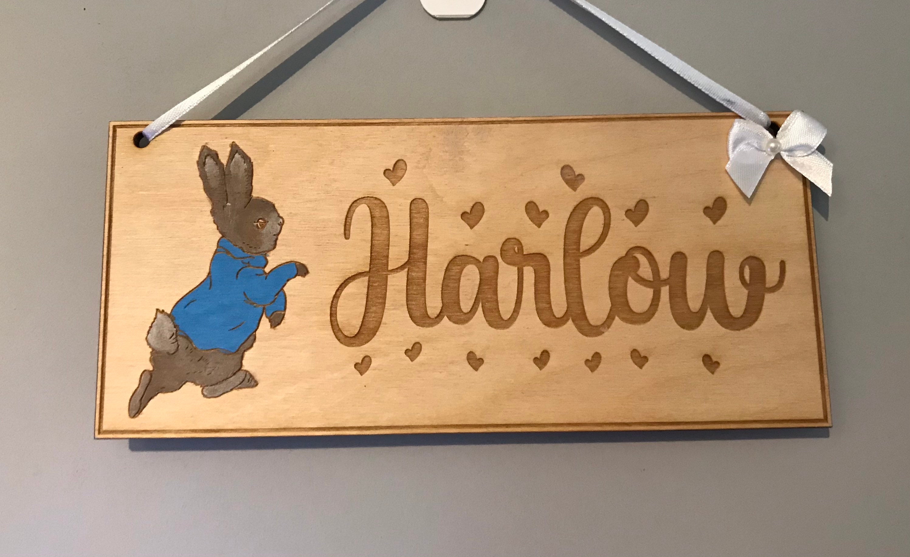 Personalised Peter Rabbit wall/door plaque | Etsy