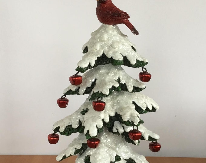 Christmas Tree With Red Bells and Cardinal Topper Tabletop - Etsy