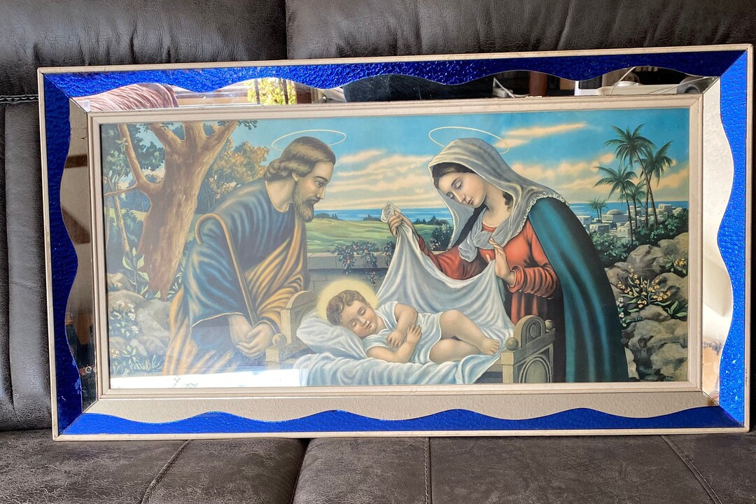 Vintage Virgin Mary Joseph Jesus Nativity Print Original Lithograph - Etsy