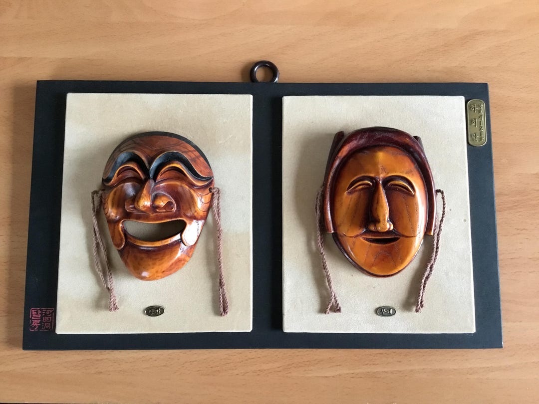 Traditional Korean Hathor Face Masks Mounted for Display - Etsy