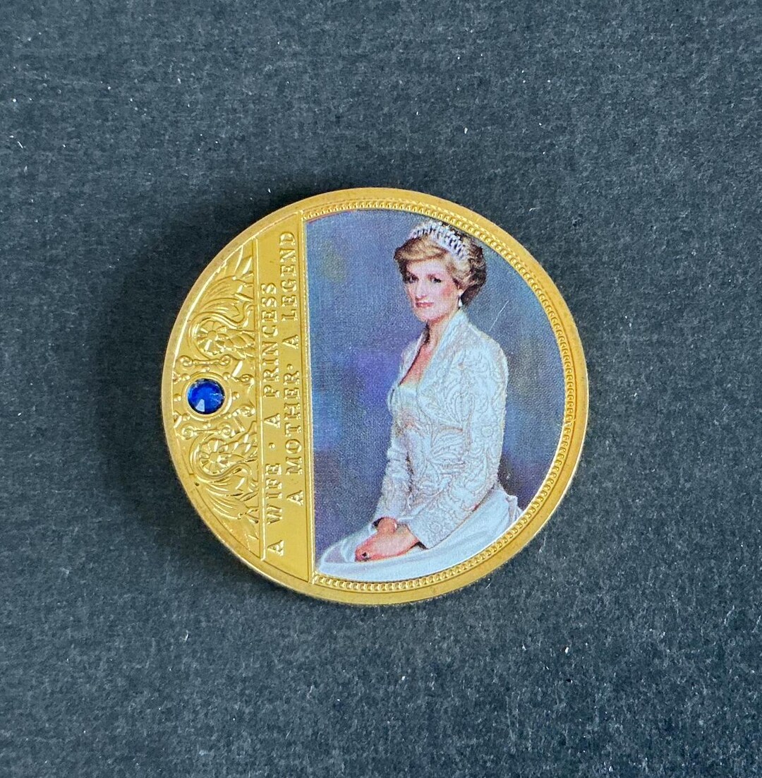 Vintage Portraits of a Princess Lady Diana Gold Tone Commemorative Coin ...