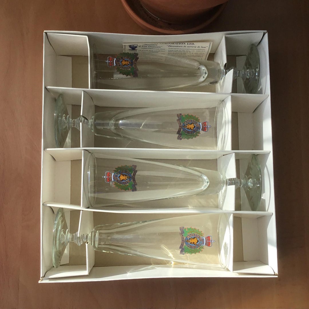 Vintage RCMP Crest Footed Pilsner Glasses Set of 4 - Etsy Canada