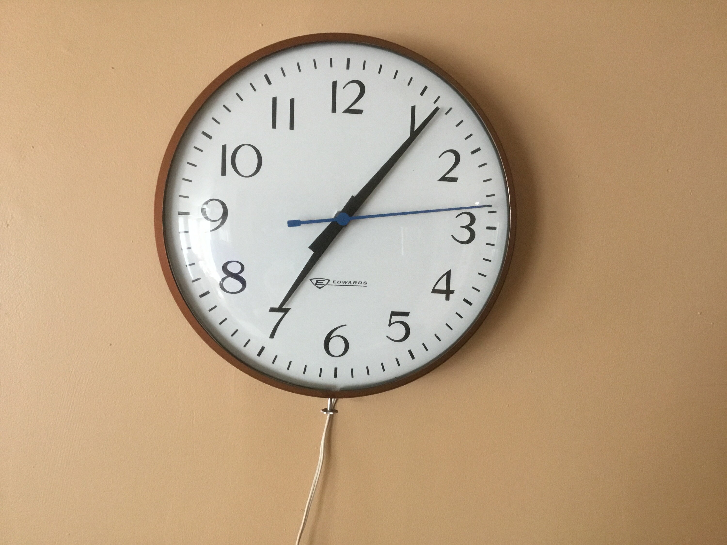 Vintage Edwards Electric Wall Clock With Convex Glass - Etsy