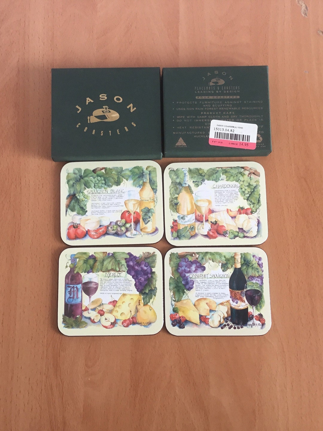 Vintage Set of 4 Jason New Zealand Coasters or Placemats VINO - Etsy