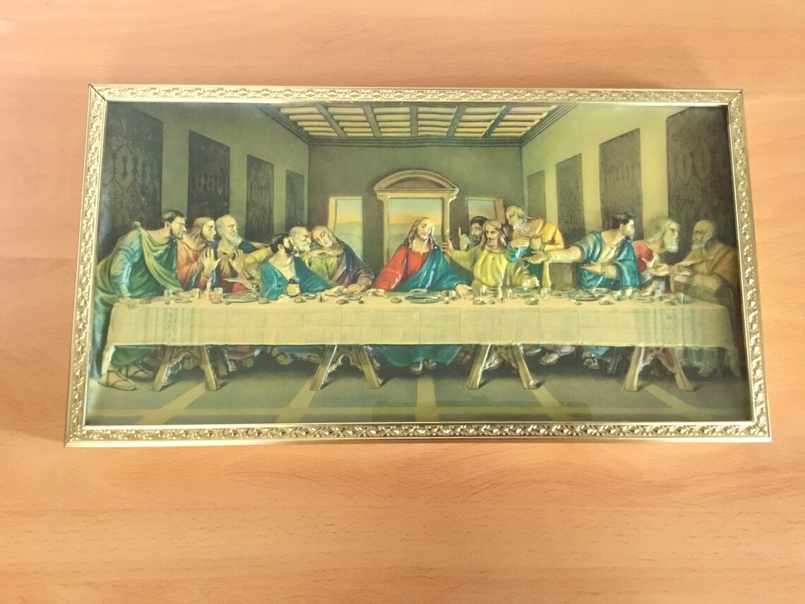 Vintage the Last Supper Framed 3-D Picture Intercraft - Etsy