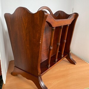 Vintage Large Solid Wood Magazine Rack With Handle - Etsy