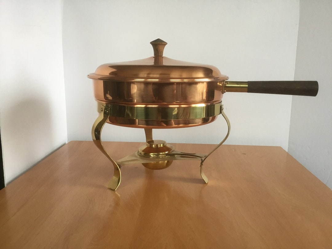 Vintage Copper Chafing Dish Warmer Fondue Pot Double Broiler - Etsy