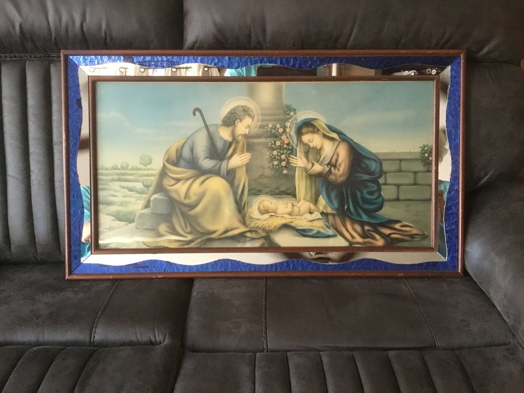 Vintage Virgin Mary Joseph Jesus Nativity Print Original Lithograph - Etsy