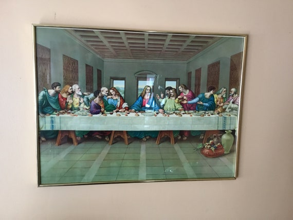 Vintage the Last Supper Brass Framed Print | Etsy