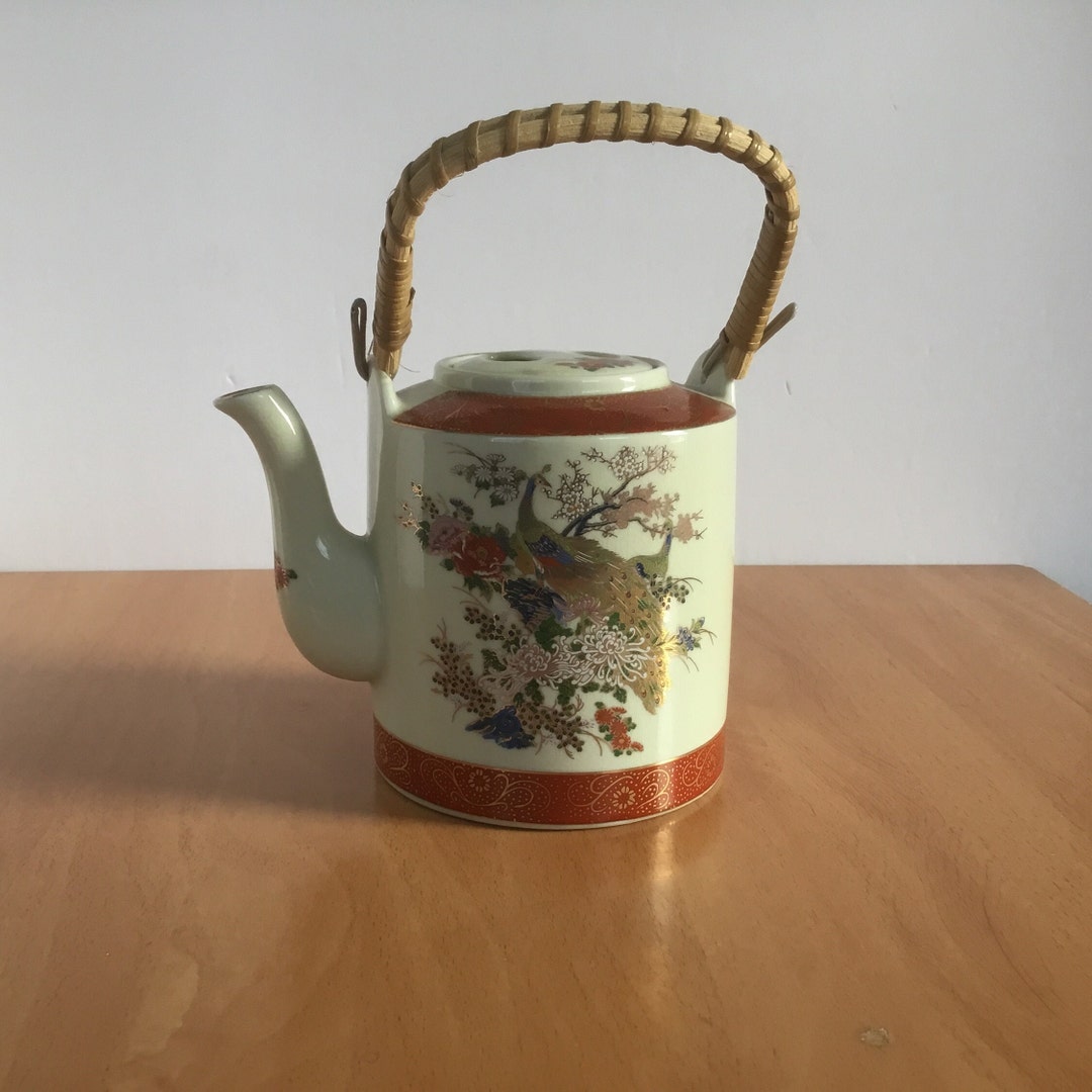 Vintage Sathuma Japan Teapot Peacock and Flower Design - Etsy