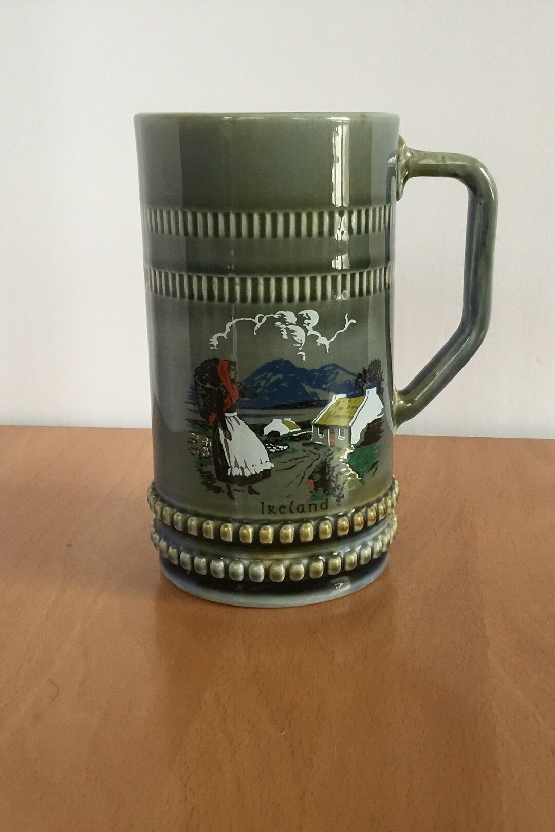 Vintage Wade Irish Porcelain Pottery Large Beer Stein Tall Mug Tankard ...