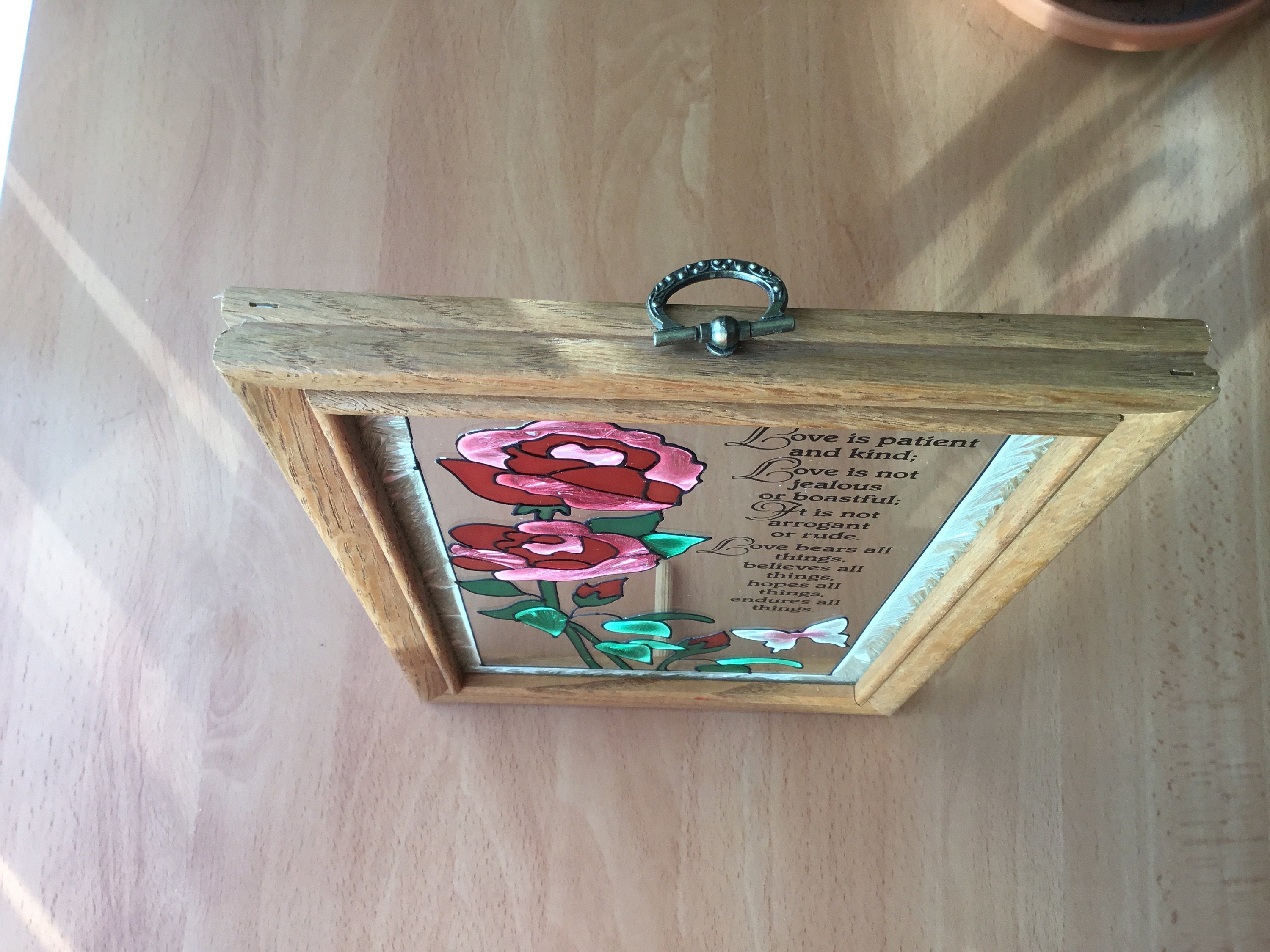 Vintage Painted Stained Glass With Love Poem - Etsy