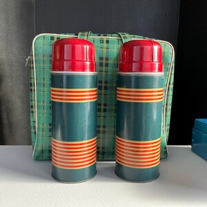 Vintage Sears Roebuck J.C. Higgins Plaid Lunch Box for 2 Picnic Set - Etsy